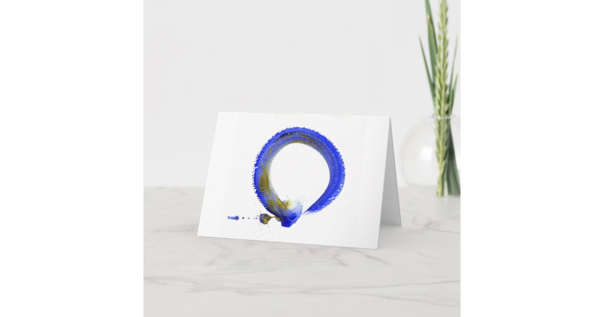 Blue Zen Enso Card | Zazzle
