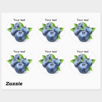Blueberries Classic Round Sticker | Zazzle