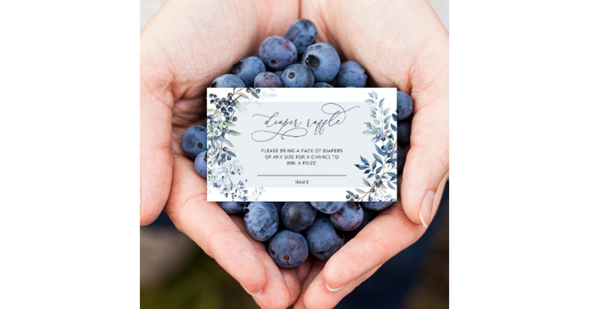 Blueberries Diaper Raffle Enclosure Card | Zazzle