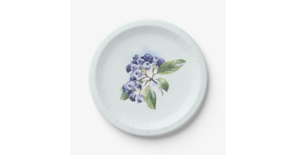 Blueberries Paper Plates | Zazzle
