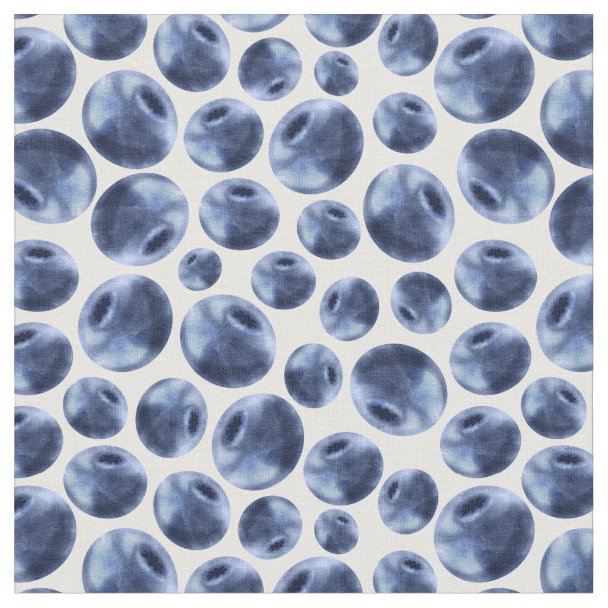 Cute Blueberries Fruit Kids Fabric | Zazzle