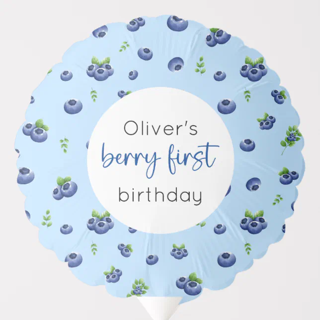 Blueberry 1st Birthday Berry First Balloon | Zazzle