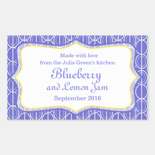 Blueberry and lemon jam blue food label sticker | Zazzle.com