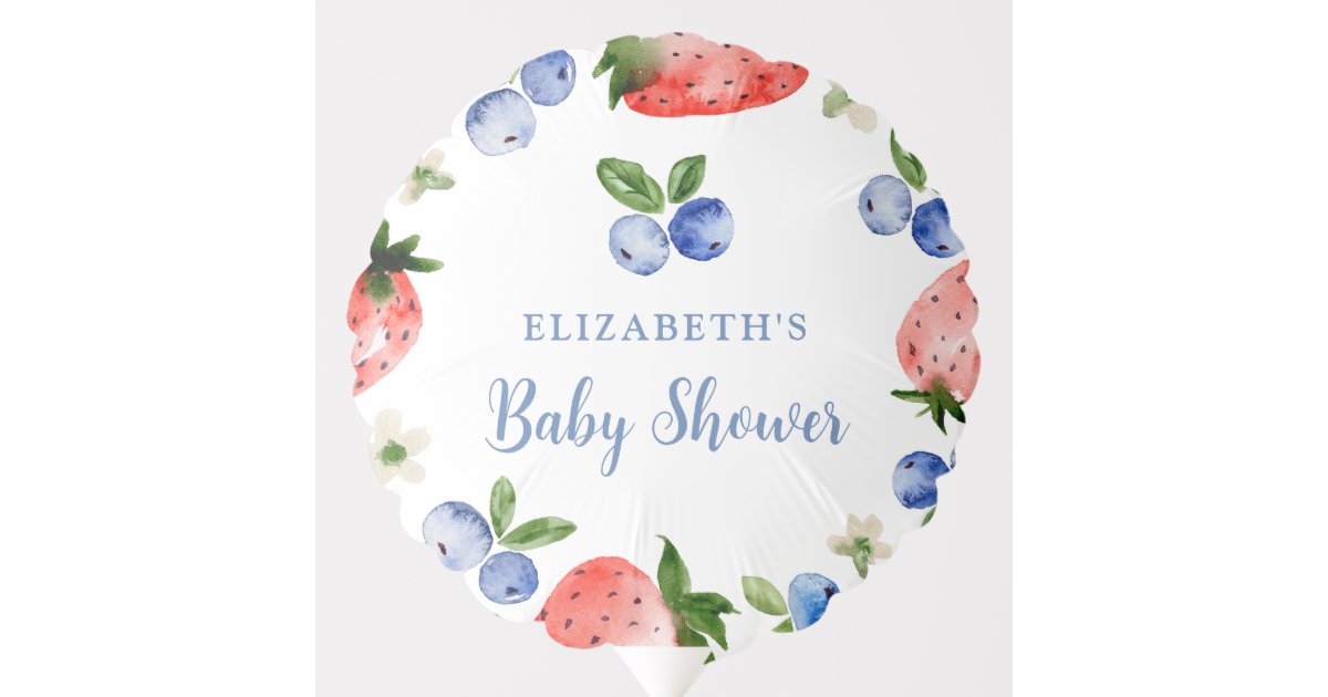 Blueberry and Strawberry Baby Shower Balloon | Zazzle