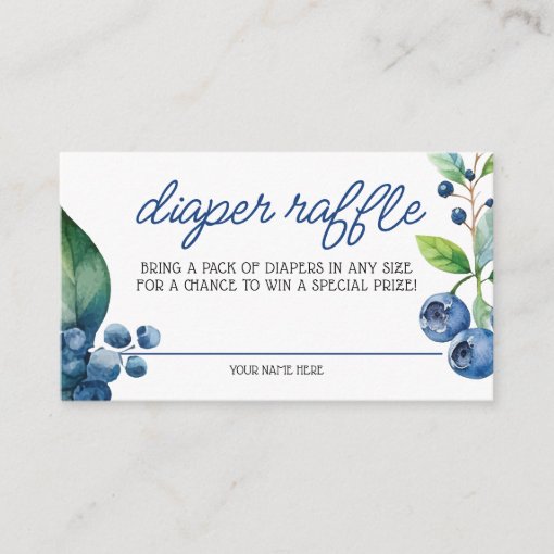 Blueberry Baby Shower Diaper Raffle Enclosure Card | Zazzle