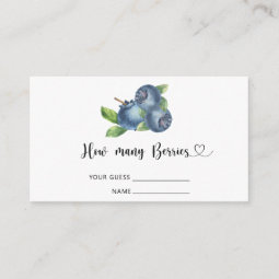 Blueberry - baby shower guess how many berries enclosure card | Zazzle