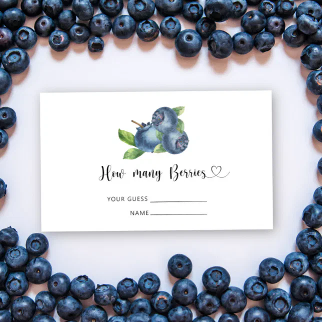 Blueberry - baby shower guess how many berries enclosure card | Zazzle