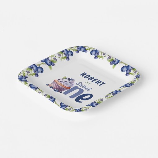 Blueberry Berry First 1st Birthday Paper Plates | Zazzle