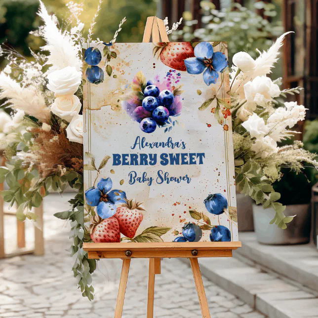 Blueberry Berry Sweet Baby Shower Foam Board | Zazzle