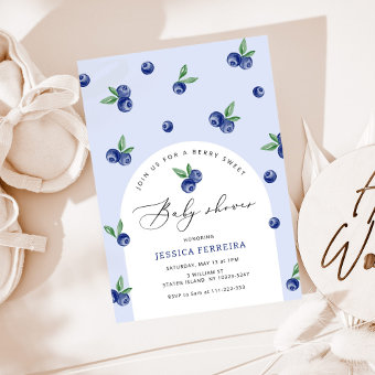 Blueberry Berry sweet baby shower Invitation | Zazzle