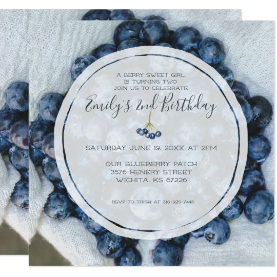 Blueberry Birthday Party Invitation | Zazzle.com