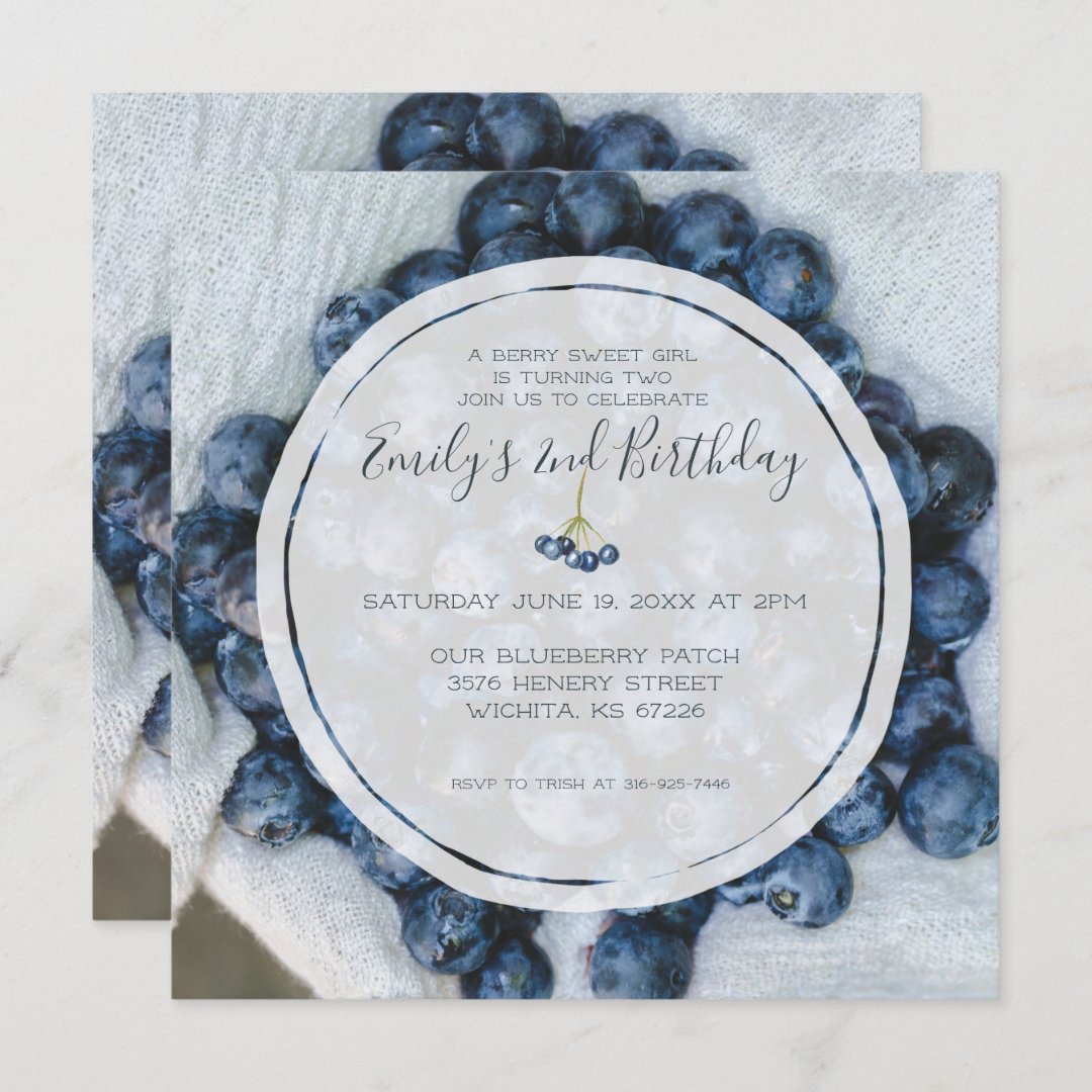 Blueberry Birthday Party Invitation | Zazzle