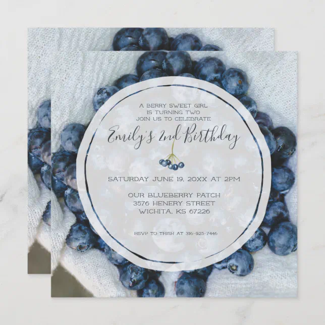 Blueberry Birthday Party Invitation | Zazzle