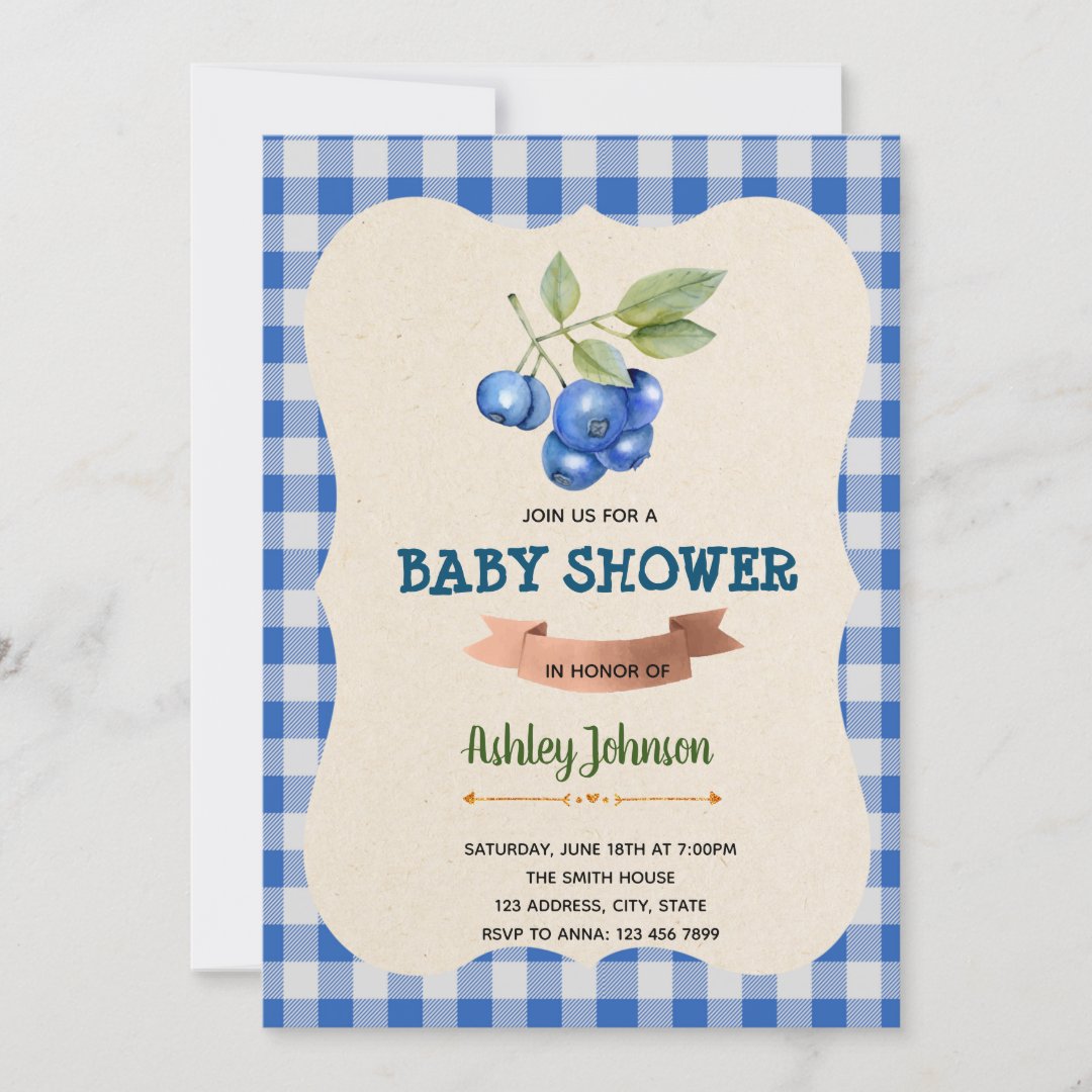 Blueberry birthday theme party Invitation | Zazzle