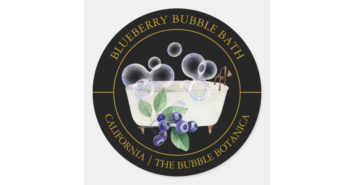 Blueberry Bubble Bath label | Zazzle