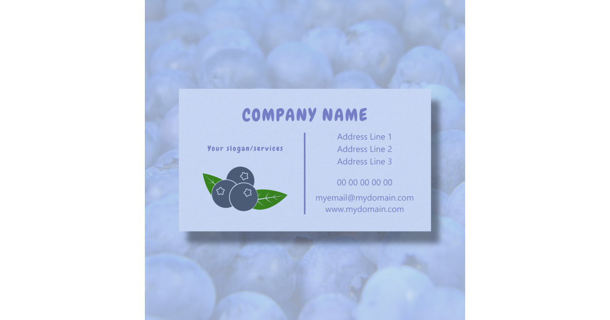 Blueberry Business Card | Zazzle