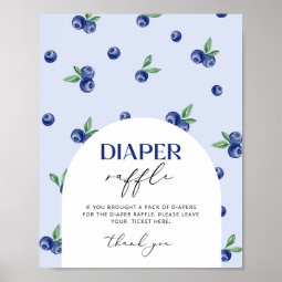 Blueberry diaper raffle sign. Berry diaper raffle Poster | Zazzle