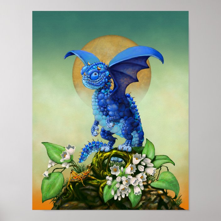 Blueberry Dragon 11x14 (4x6 and up) Poster | Zazzle.com