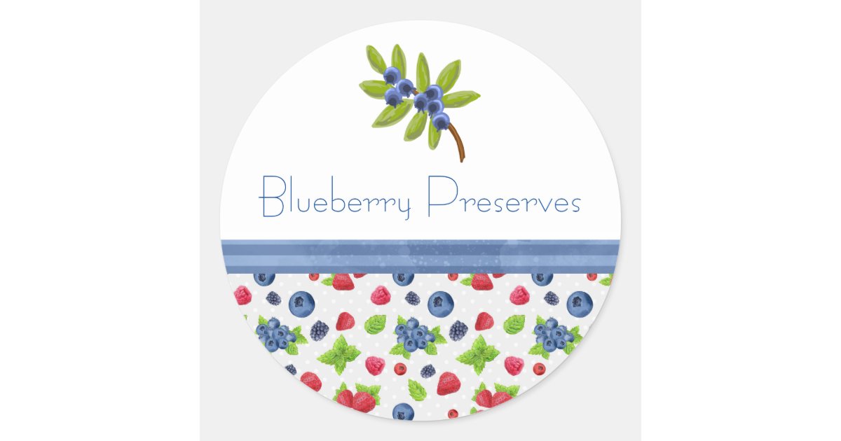 Blueberry Jam Canning Label | Zazzle