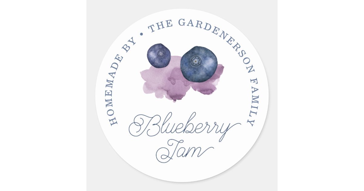 Blueberry Jam Classic Round Sticker | Zazzle