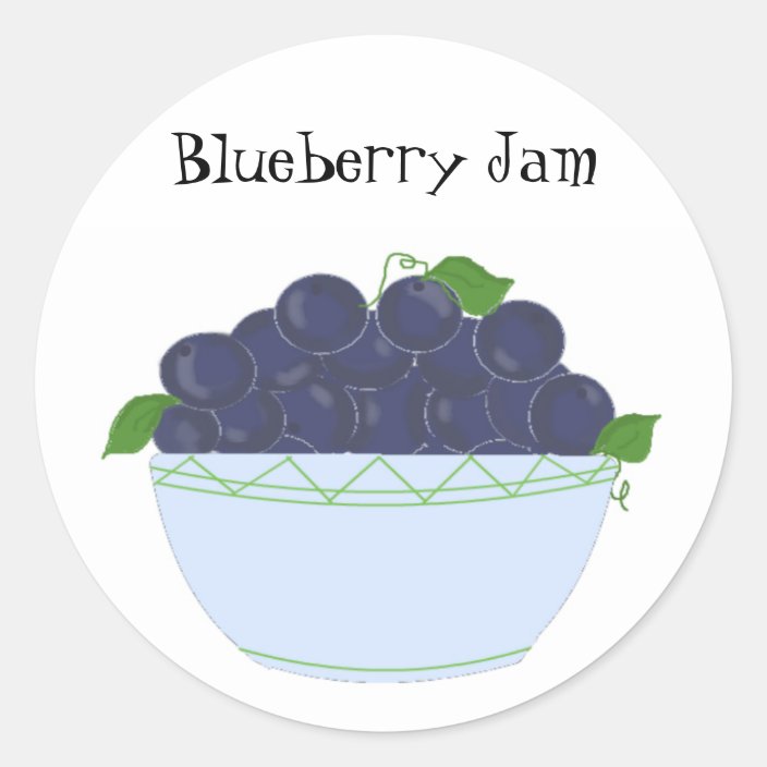 Blueberry Jam Classic Round Sticker | Zazzle.com