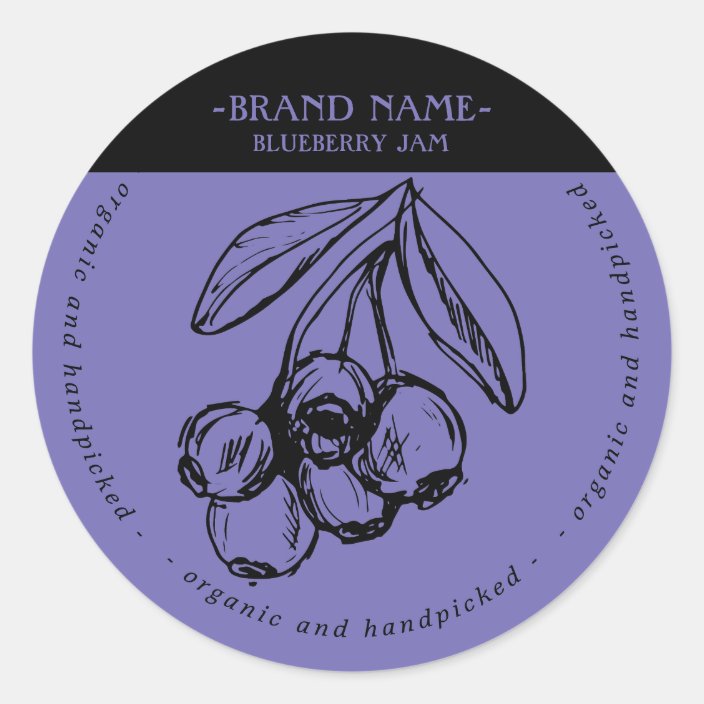 Blueberry Jam Jar Label Packaging Design | Zazzle.com