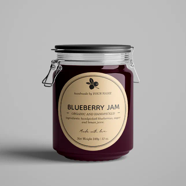 Blueberry Jam Jar Label Packaging Design | Zazzle