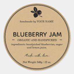 Blueberry Jam Jar Label Packaging Design | Zazzle