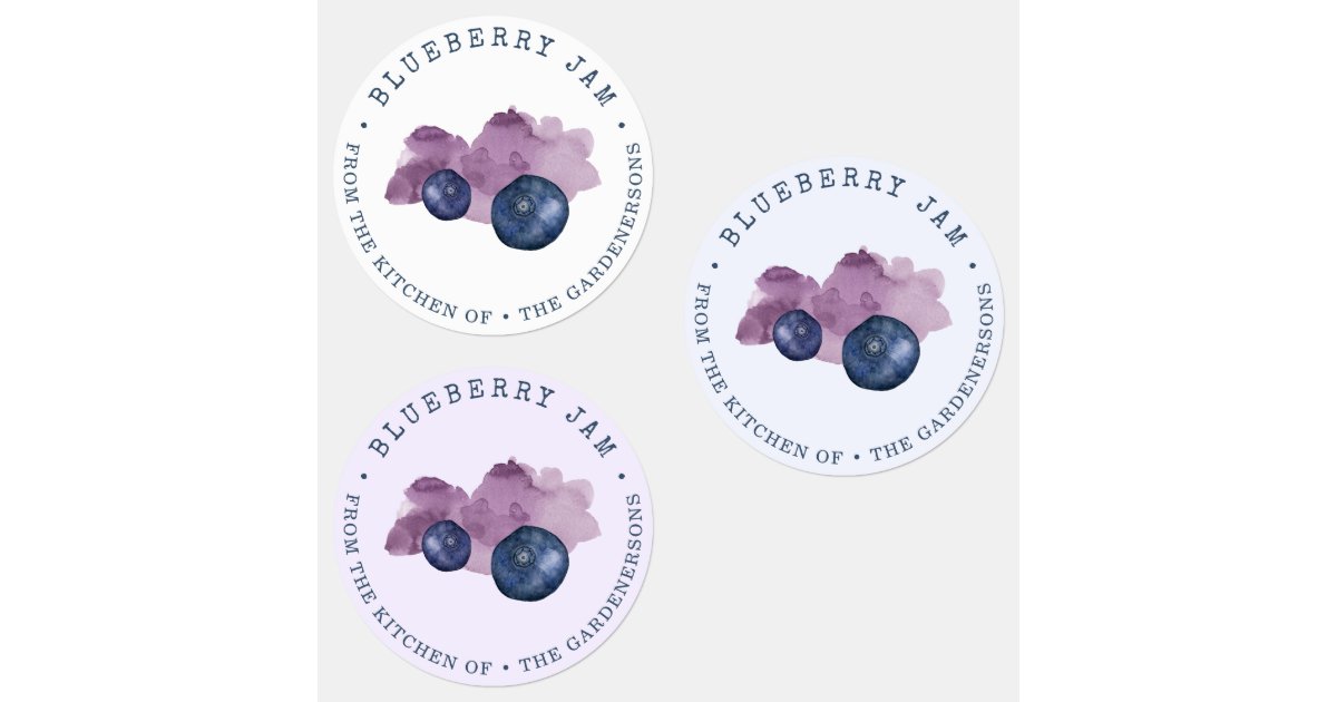 Blueberry Jam Labels | Zazzle
