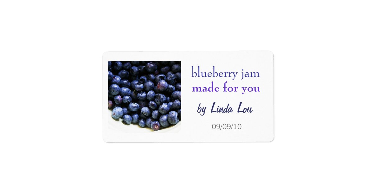 Blueberry Jam Preserves Label | Zazzle