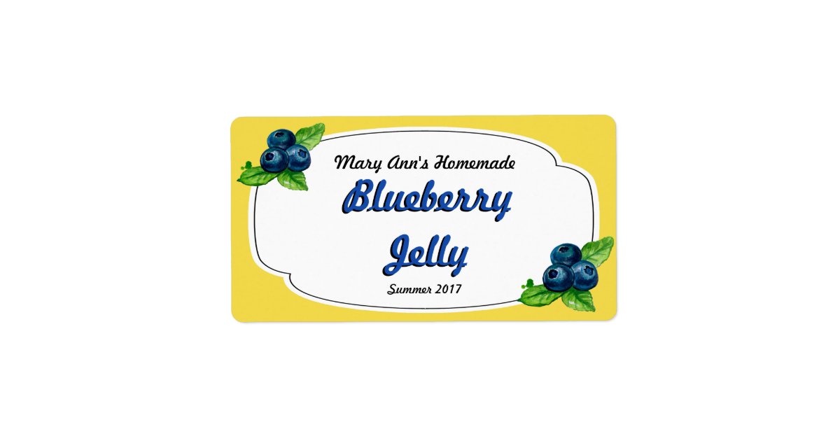 Blueberry Jelly Canning Labels | Zazzle
