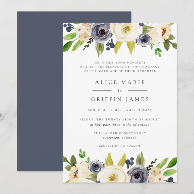 Blueberry Lane Wedding Invitation | Zazzle