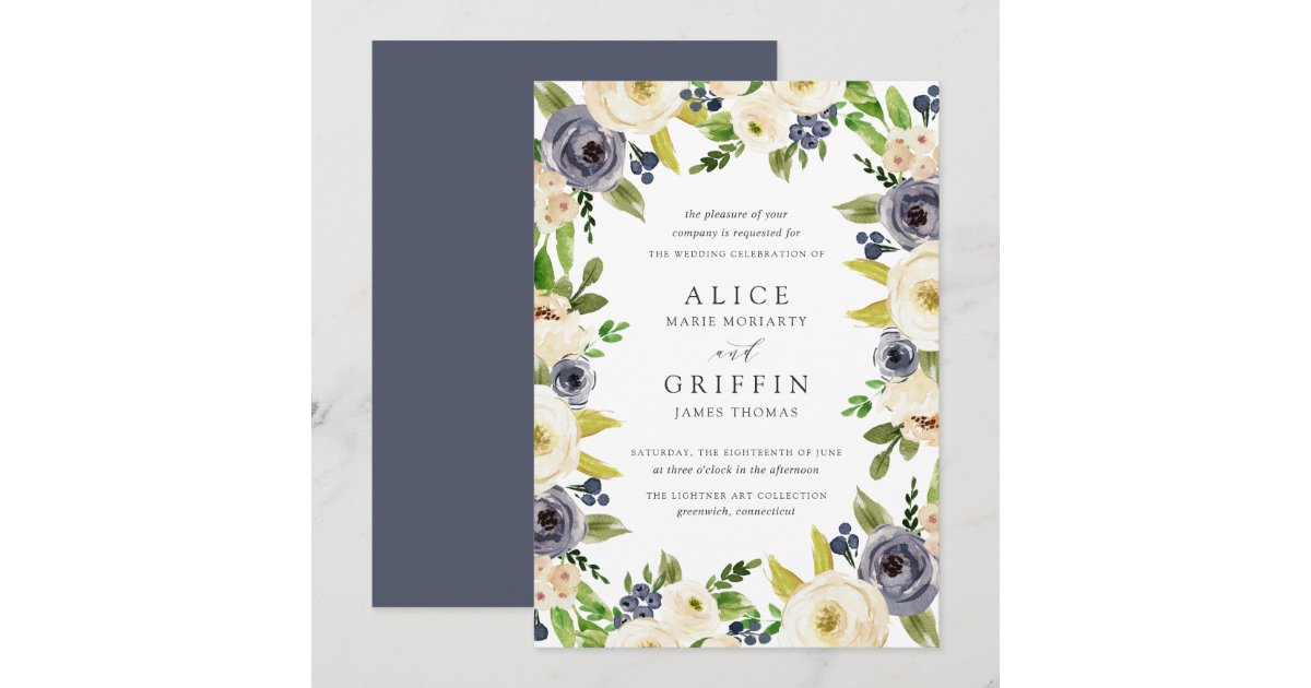 Blueberry Lane Wedding Invitation | Zazzle