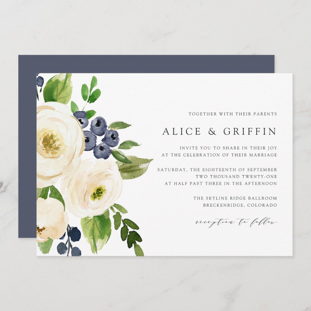 Blueberry Lane Wedding Invitation | Zazzle