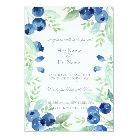 Blueberry Midsummer Rustic Berry Wedding Invitation | Zazzle.com