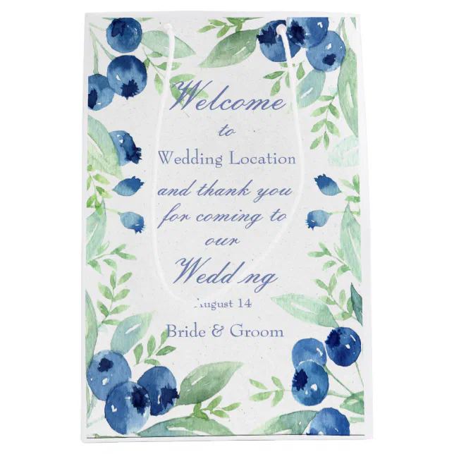 Blueberry Midsummer Rustic Berry Wedding Medium Gift Bag | Zazzle