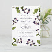 Blueberry Modern botanical wedding Invitation | Zazzle