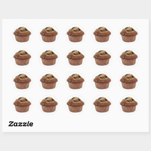 Blueberry Muffin Classic Round Sticker | Zazzle