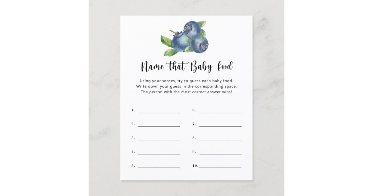 Blueberry - Name that baby Food shower game | Zazzle