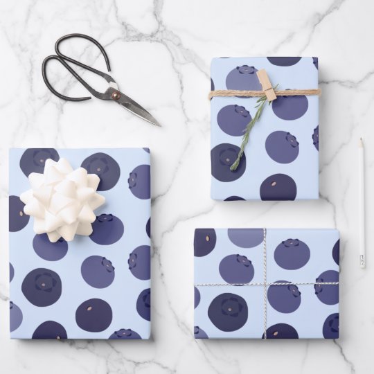 Blueberry Pattern Wrapping Paper Sheets | Zazzle.com