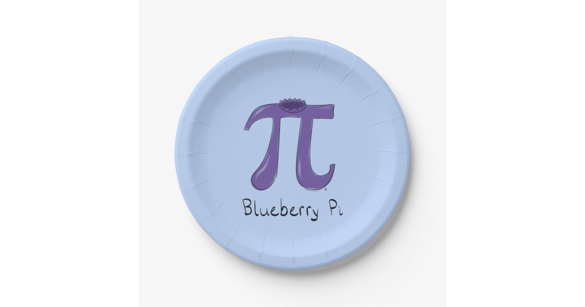 Blueberry Pi Cute Math Pi Day Party Paper Plates | Zazzle