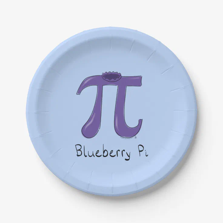 Blueberry Pi Cute Math Pi Day Party Paper Plates | Zazzle