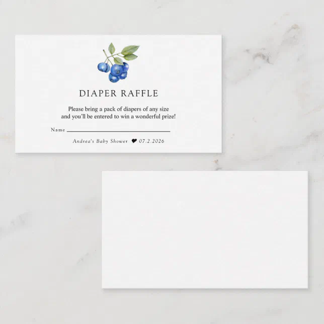 Blueberry | Sweet Baby Shower Enclosure Card | Zazzle