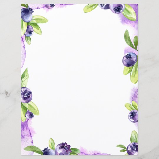 Blueberry Watercolor Scrapbook Paper | Zazzle.com