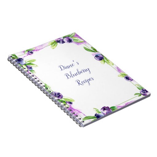 Blueberry Watercolor Spiral Notebook | Zazzle