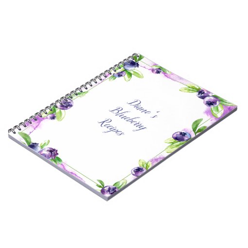 Blueberry Watercolor Spiral Notebook | Zazzle