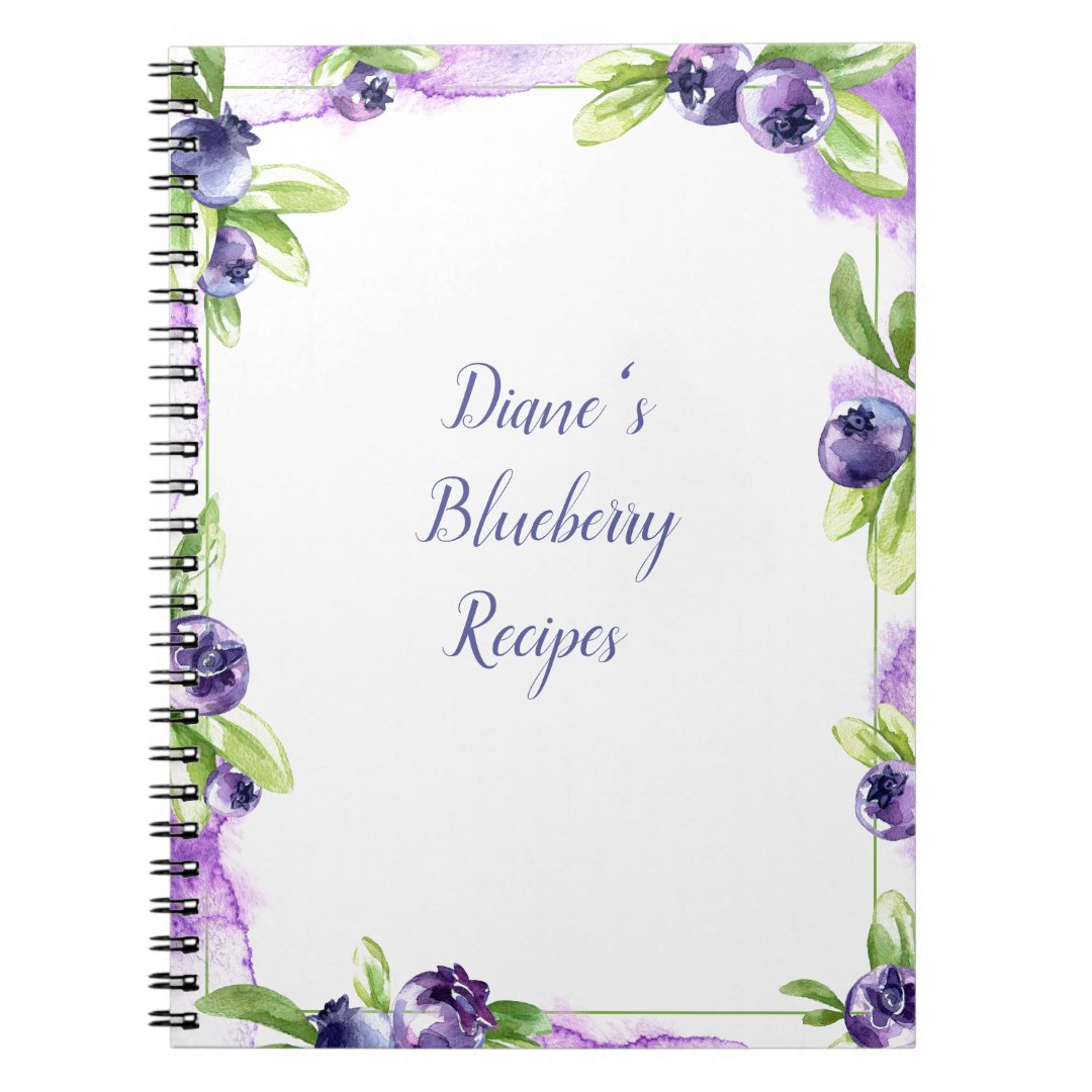 Blueberry Watercolor Spiral Notebook | Zazzle