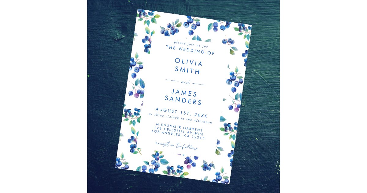 Blueberry Wedding Invitation | Zazzle