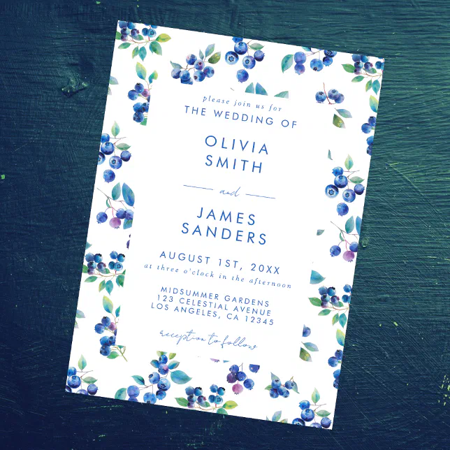 Blueberry Wedding Invitation | Zazzle