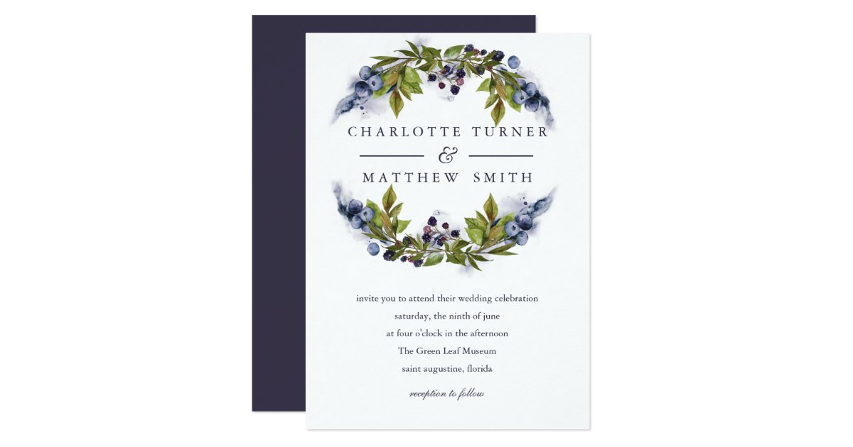 BlueBerry | Wedding Invitation | Zazzle.com